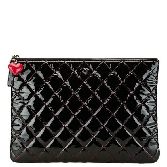 CHANEL | Bags | Chanel Matelasse Coco Mark Heart Ladybug Motif Clutch ...